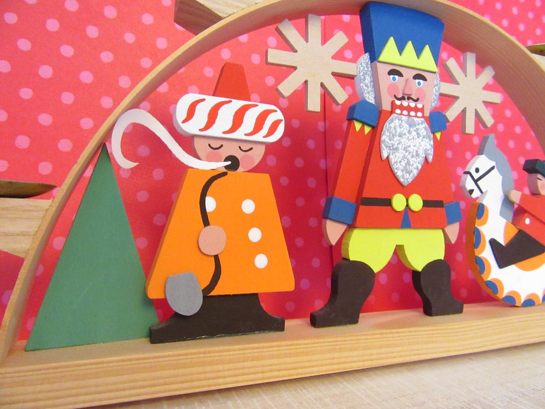 Vintage German Candle Arch Painted Wood - Etsy