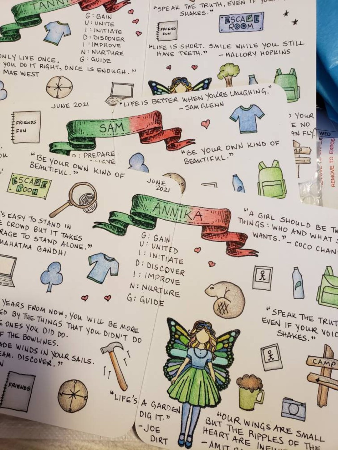 One Time Snail Mail Personalized Note With Doodles FOR GIRLS Age 9-14 ...