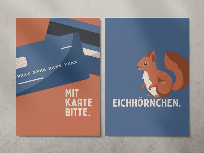 MIT KARTE BITTE Art German Minimalist Poster Phrase Gift for German Learner Minimalist German ...