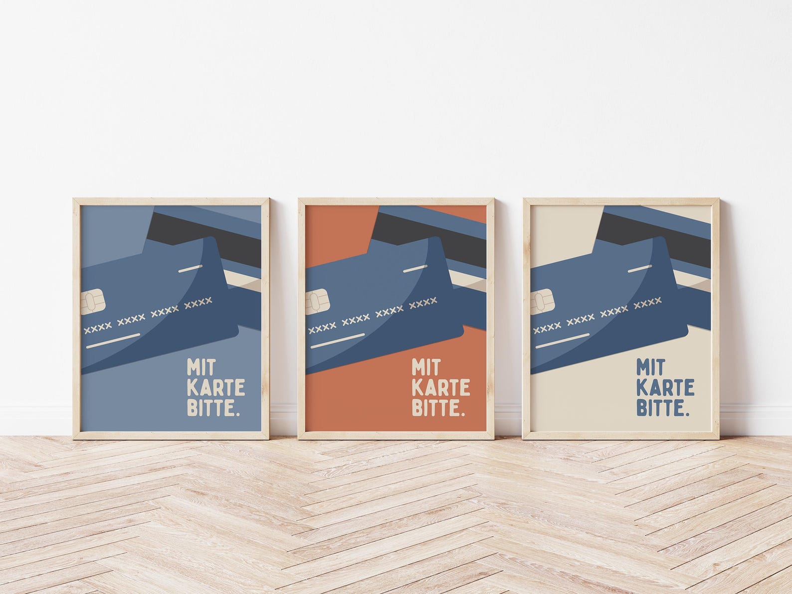 MIT KARTE BITTE Art German Minimalist Poster Phrase Gift for German ...