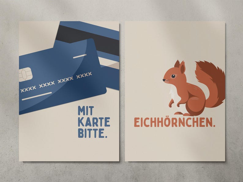 MIT KARTE BITTE Art German Minimalist Poster Phrase Gift for German Learner Minimalist German ...