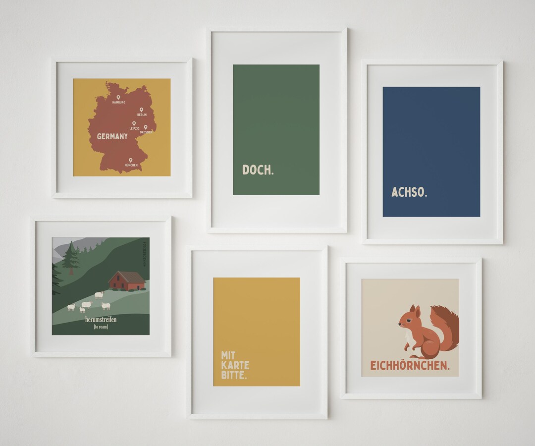 ART PRINT BUNDLE - German Minimalist Art Print - German Phrases - Gift ...