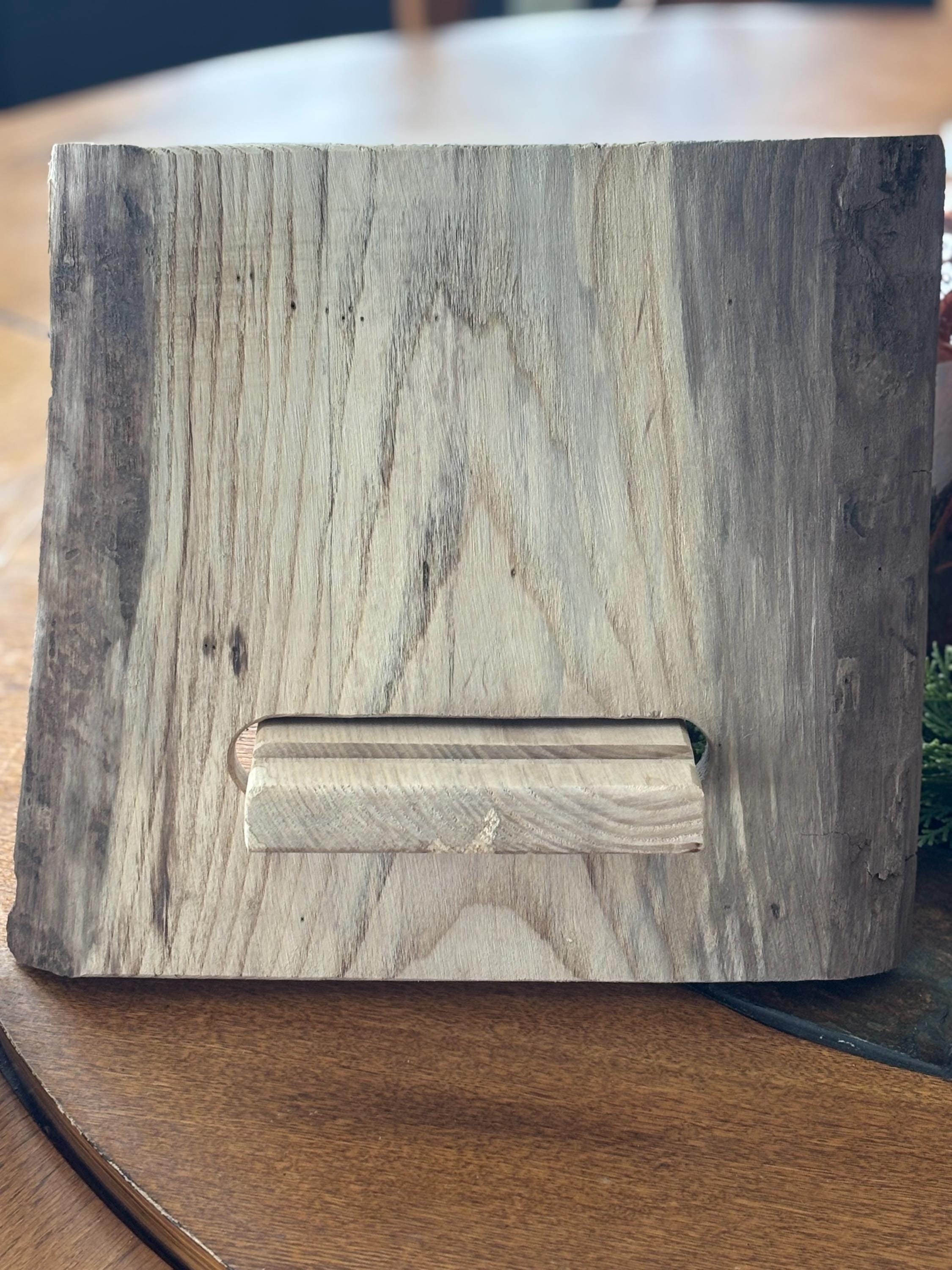 Handmade Solid Wood Book Stand, Foldable Tablet Holder, Rustic Reading ...