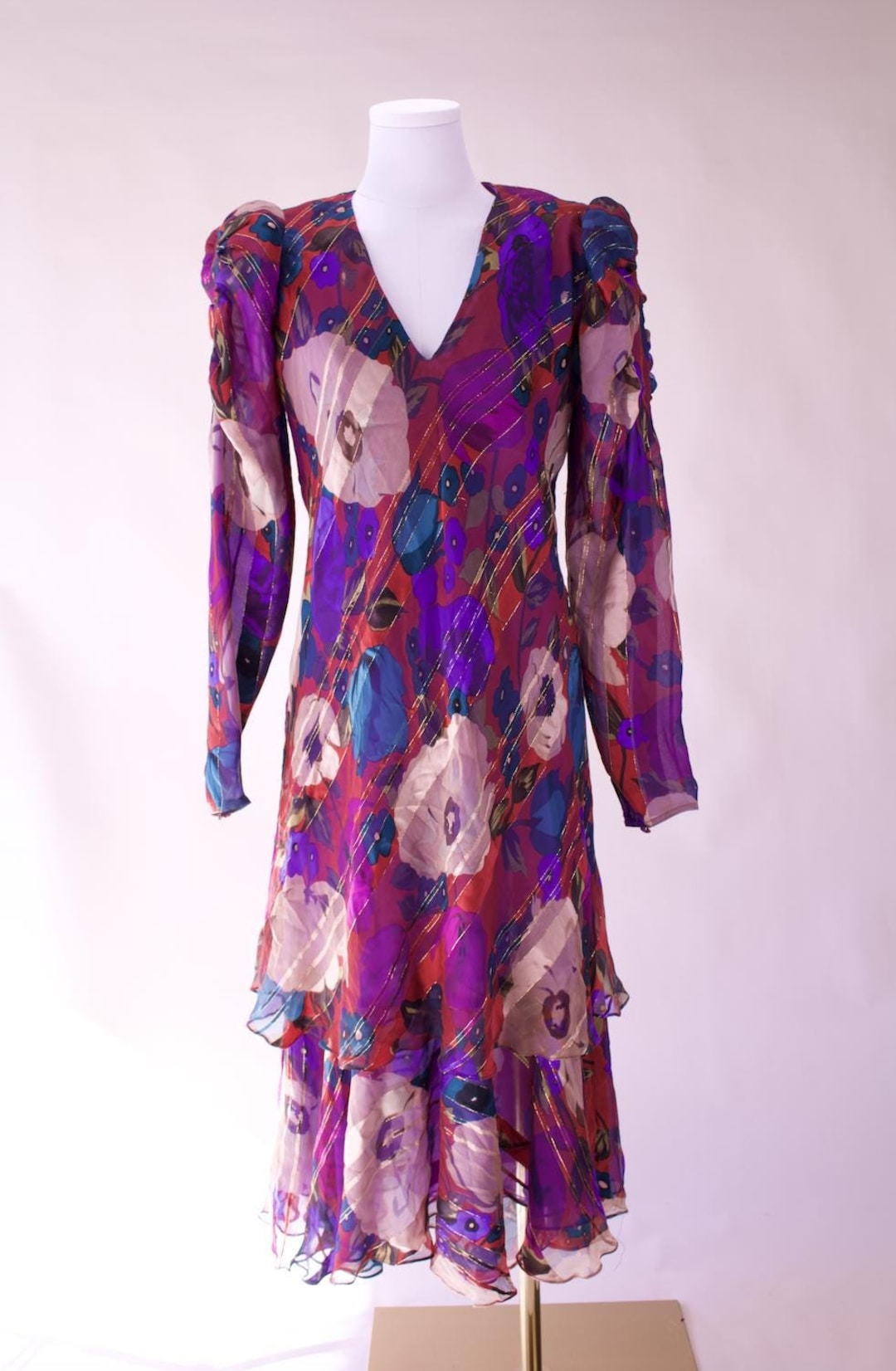 Vintage Sumiko of America Long Sleeve Floral Dress - Etsy