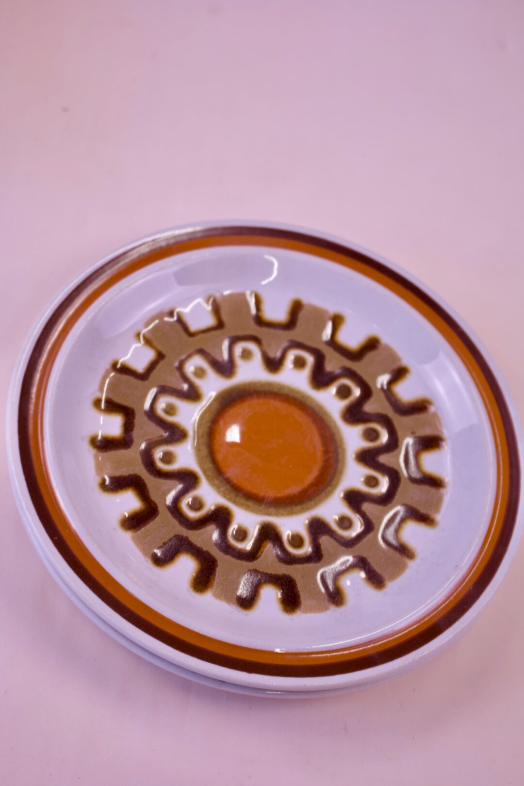 Vintage Geniuine Stoneware Haniwa Stone Aztec Japan Set of 2 Salad ...