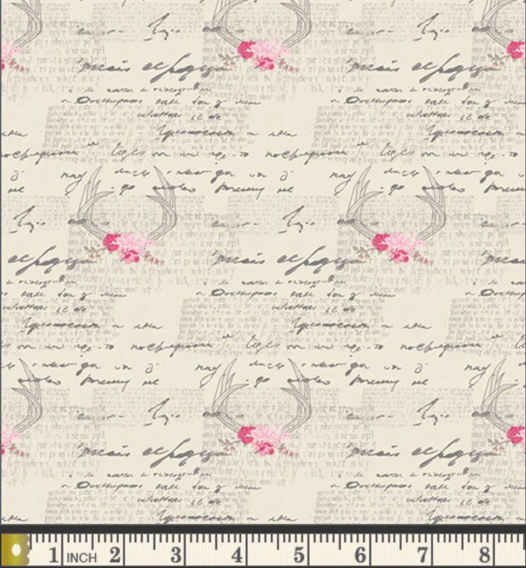 Rustic Floral Antlers -amorous Manuscript-agf Studio-le Vintage Chic ...
