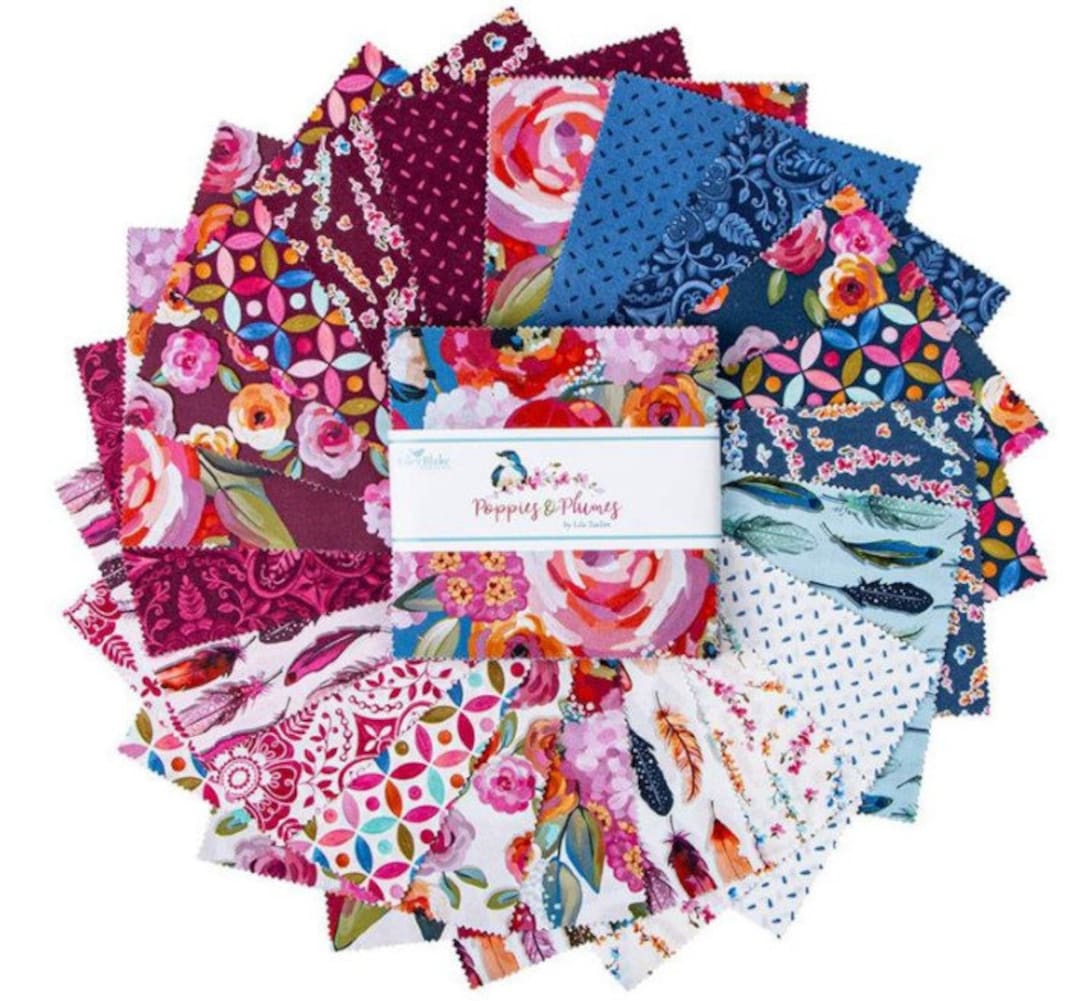 Poppies and Plumes Collection by Lila Tueller for Riley Blake Charm ...