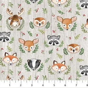 Woodland Adventures Mid Gray Multi by Deborah Edwards for Northcott ...
