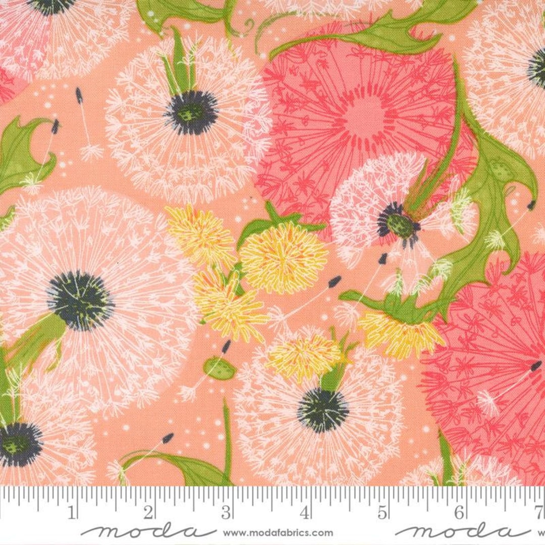Dandi Duo Peach 48750 14 by Robin Pickens for Moda Fabrics Dandelion Fabric price for 5/8 Yard ...