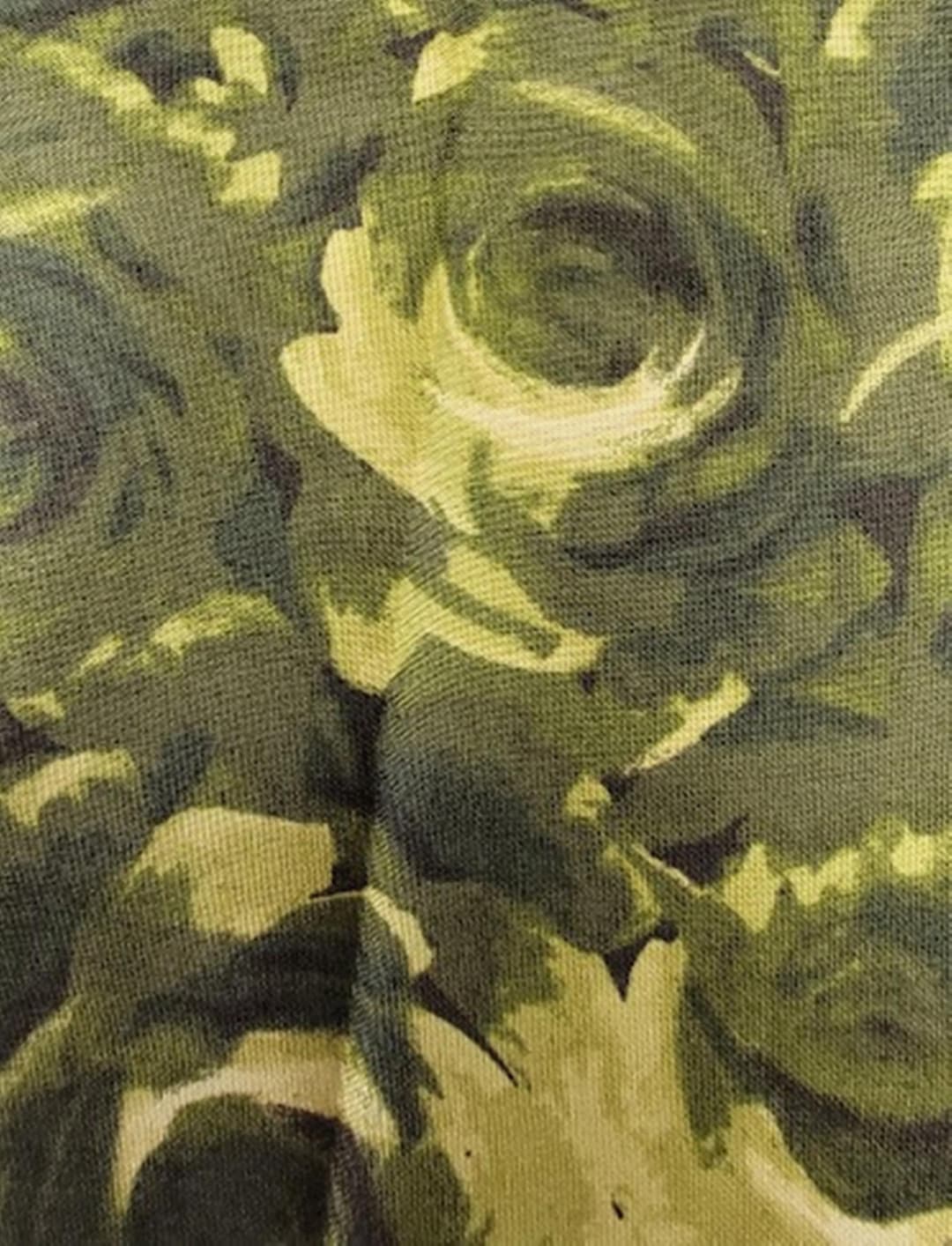 1949 Roses by Jackie Robinson for Maywood Studios- Large Green Roses ...