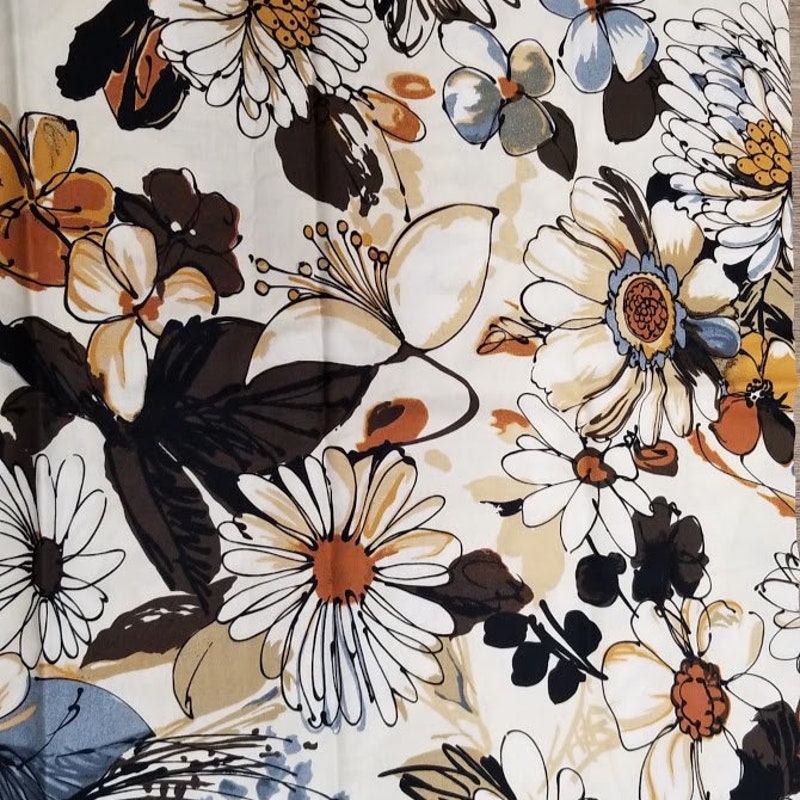 Large Floral Fabric - Etsy