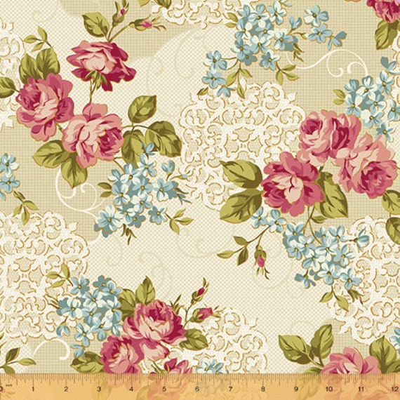Windham Fabrics Spellbound Floral Medallions Cream Designed by | Etsy