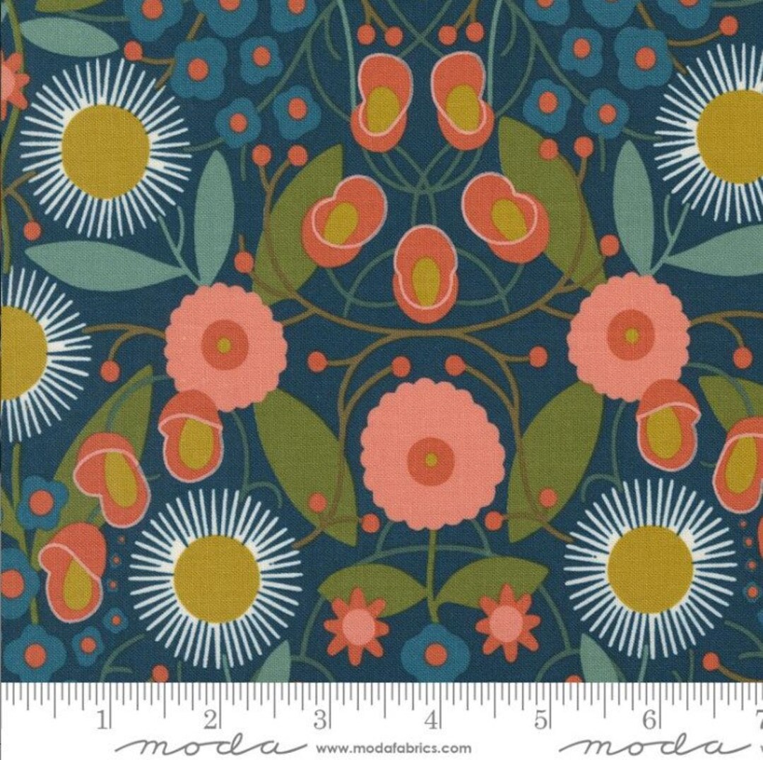 Imaginary Flowers 48381 20 Midnight Designed by Gingiber for Moda ...