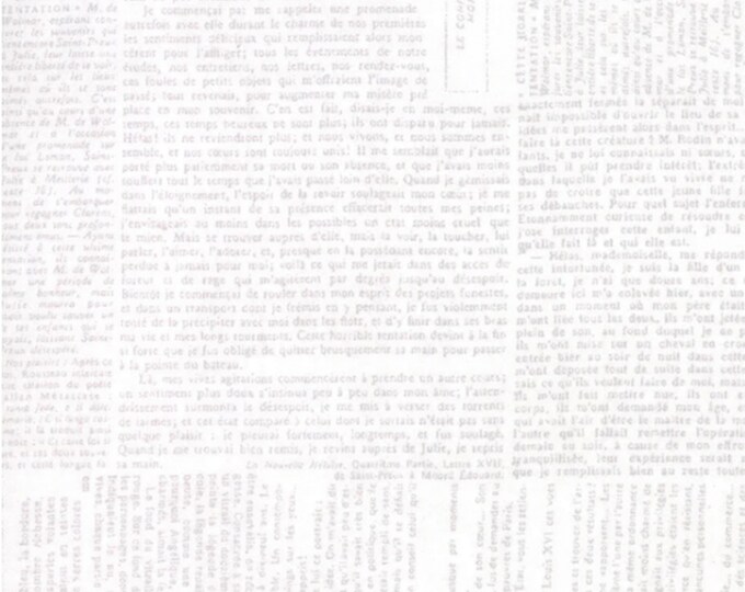 Wide Backing Compositions White 11132 12 Moda Basics #1 Newsprint Text ...