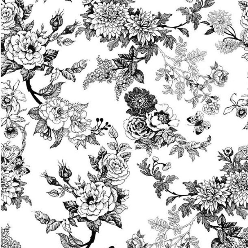 Black Toile Fabric - Etsy