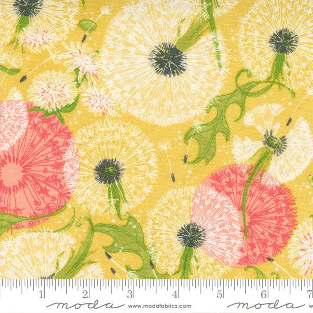 Dandi Duo Maize 48750 12 by Robin Pickens for Moda Fabrics Dandelion Fabric - Large Floral-price ...