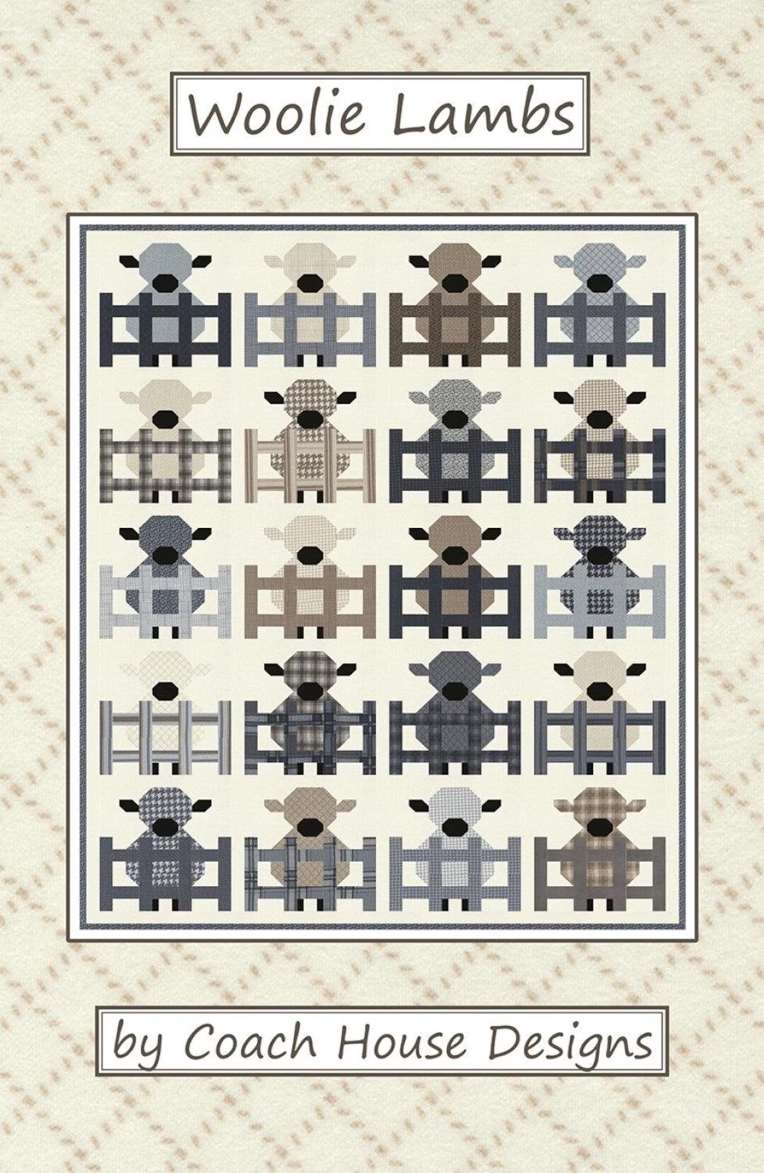 Woolie Lambs Quilt Pattern by Barbara Cherniwchan - Modern Lamb Quilt ...