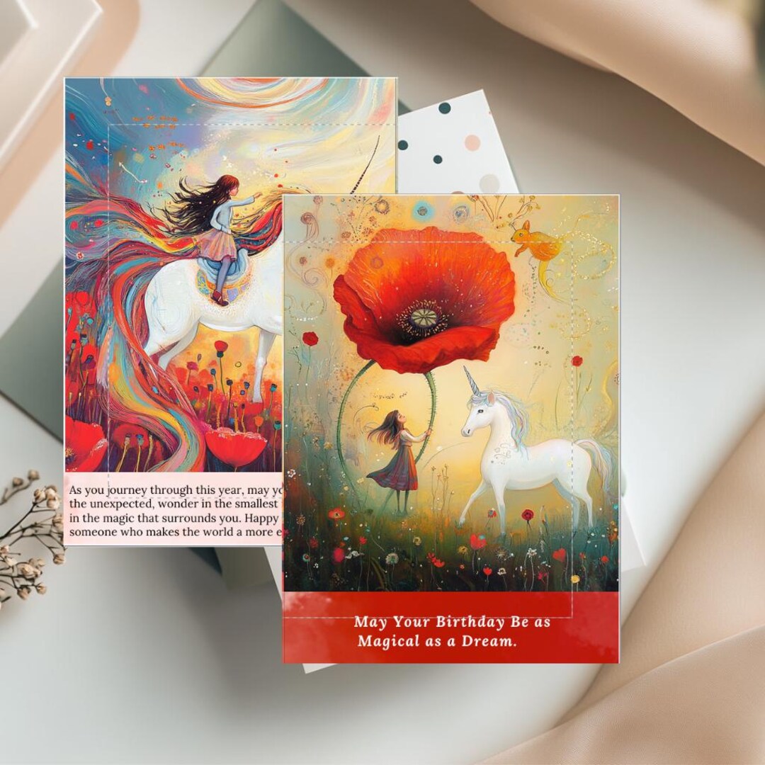 Magical Birthday Card Dream-inspired Greeting Enchanting Birthday ...