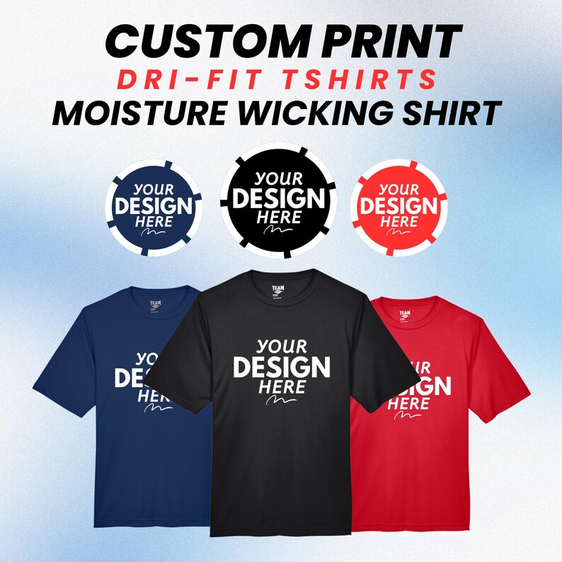Personalized Dri Fit T-shirt, Custom Logo Tees, Personalized Wicking T ...