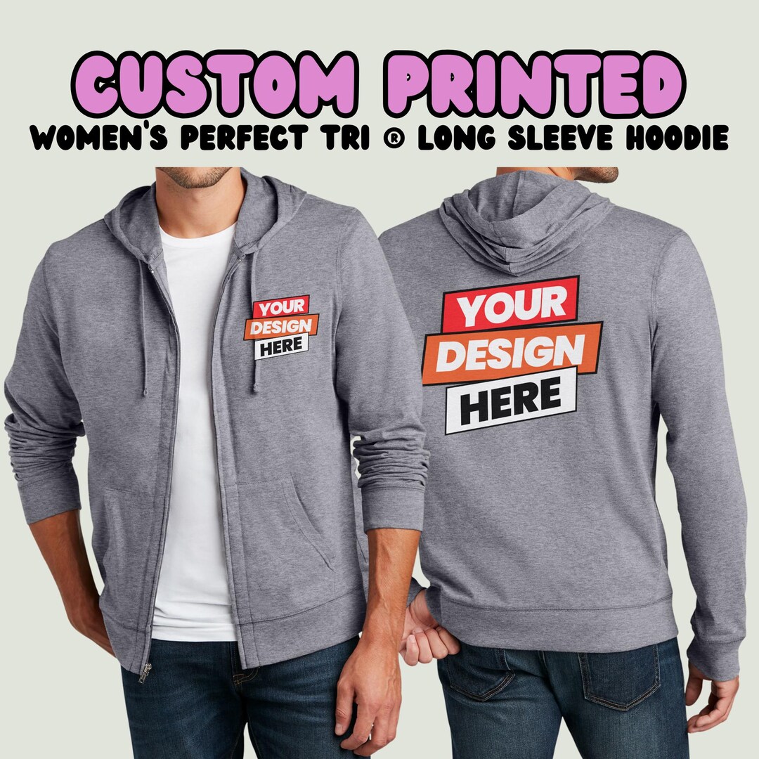 Custom Full Zipper Hoodie, Logo Zipper Hoodie, Custom Fleece Jacket ...