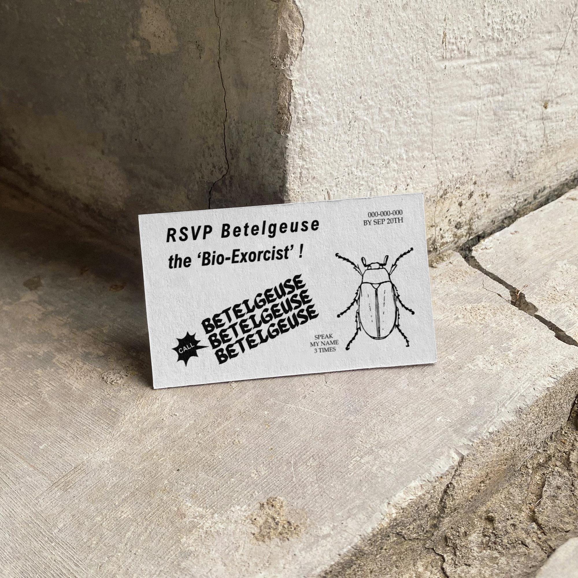 Beetlejuice Betelgeuse Horror Movie Themed Halloween Party Invitation ...