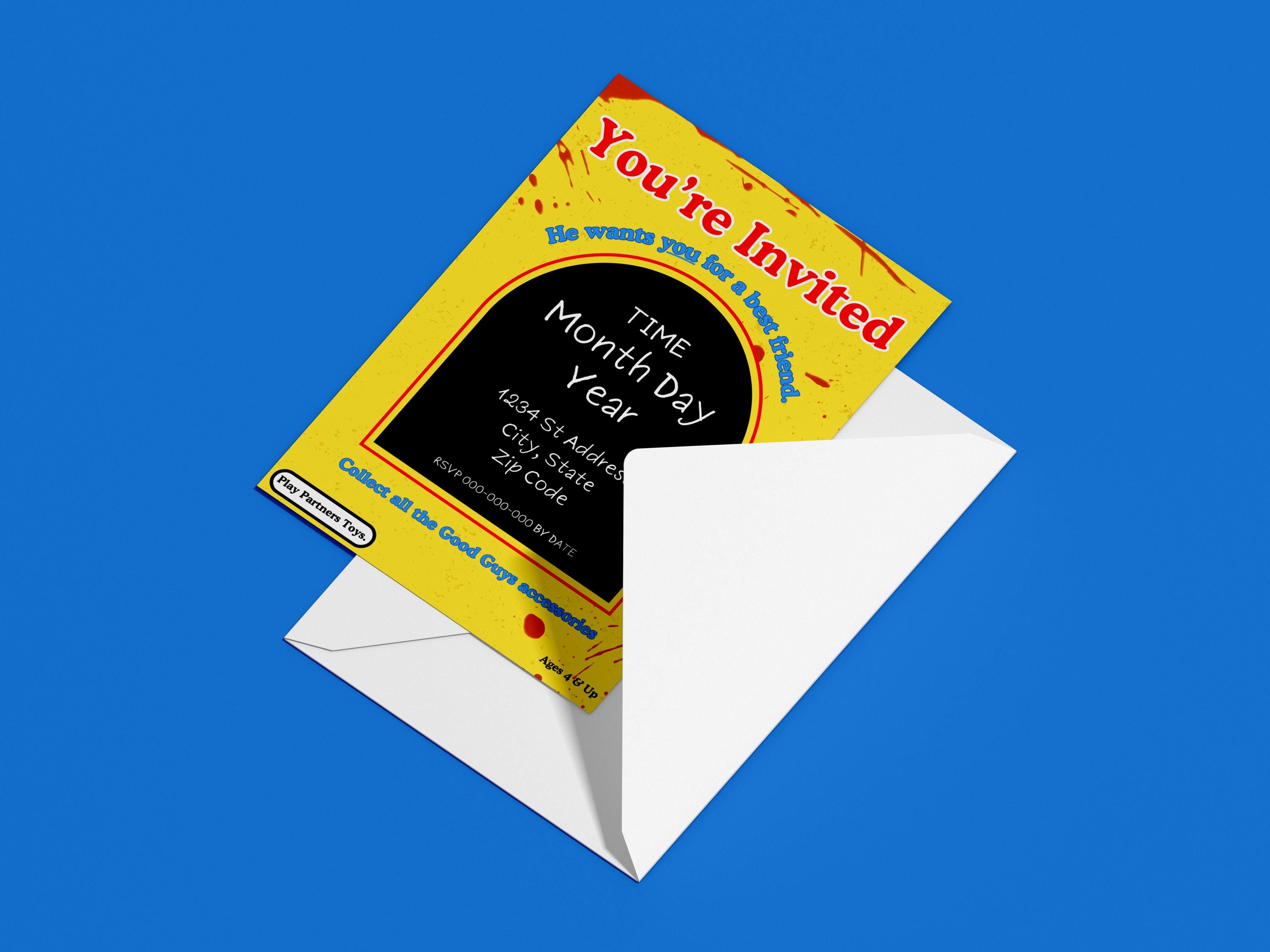 Child's Play Chucky Doll Box Halloween Party Invitation Canva Template ...