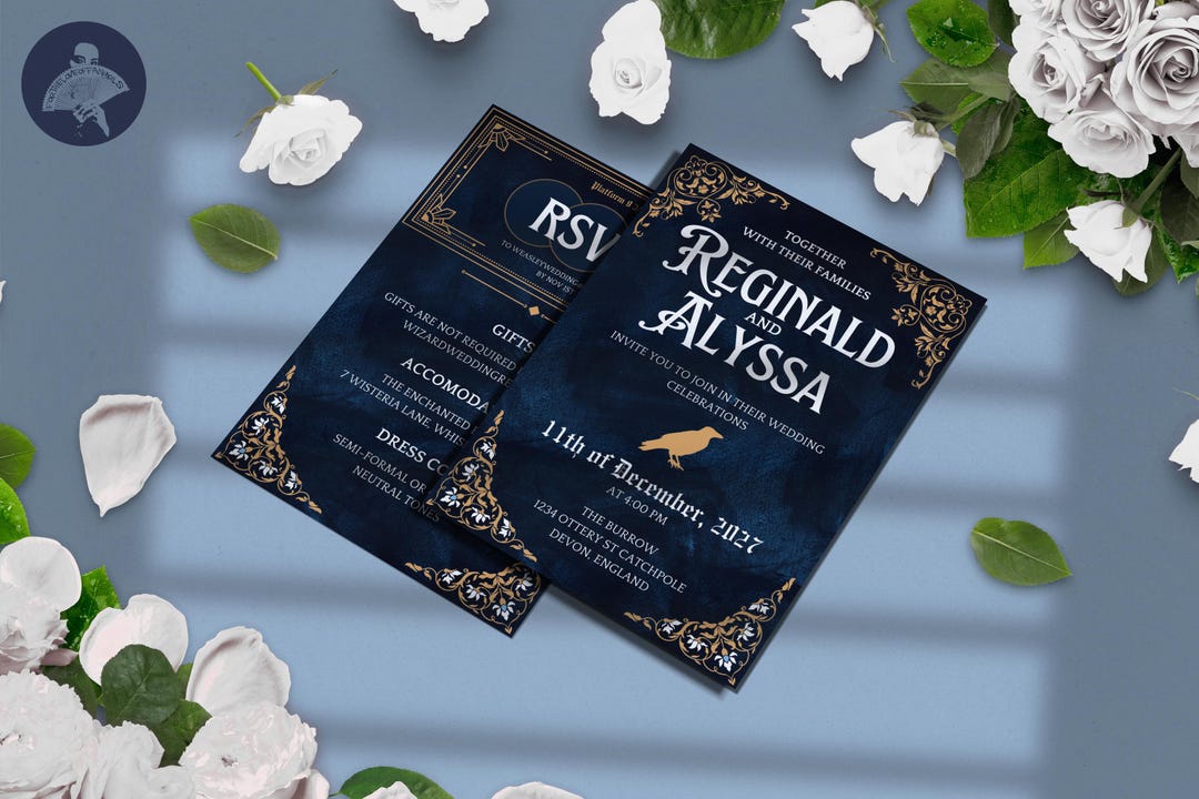 Harry Potter Ravenclaw Themed Wedding Invitation Canva Template ...