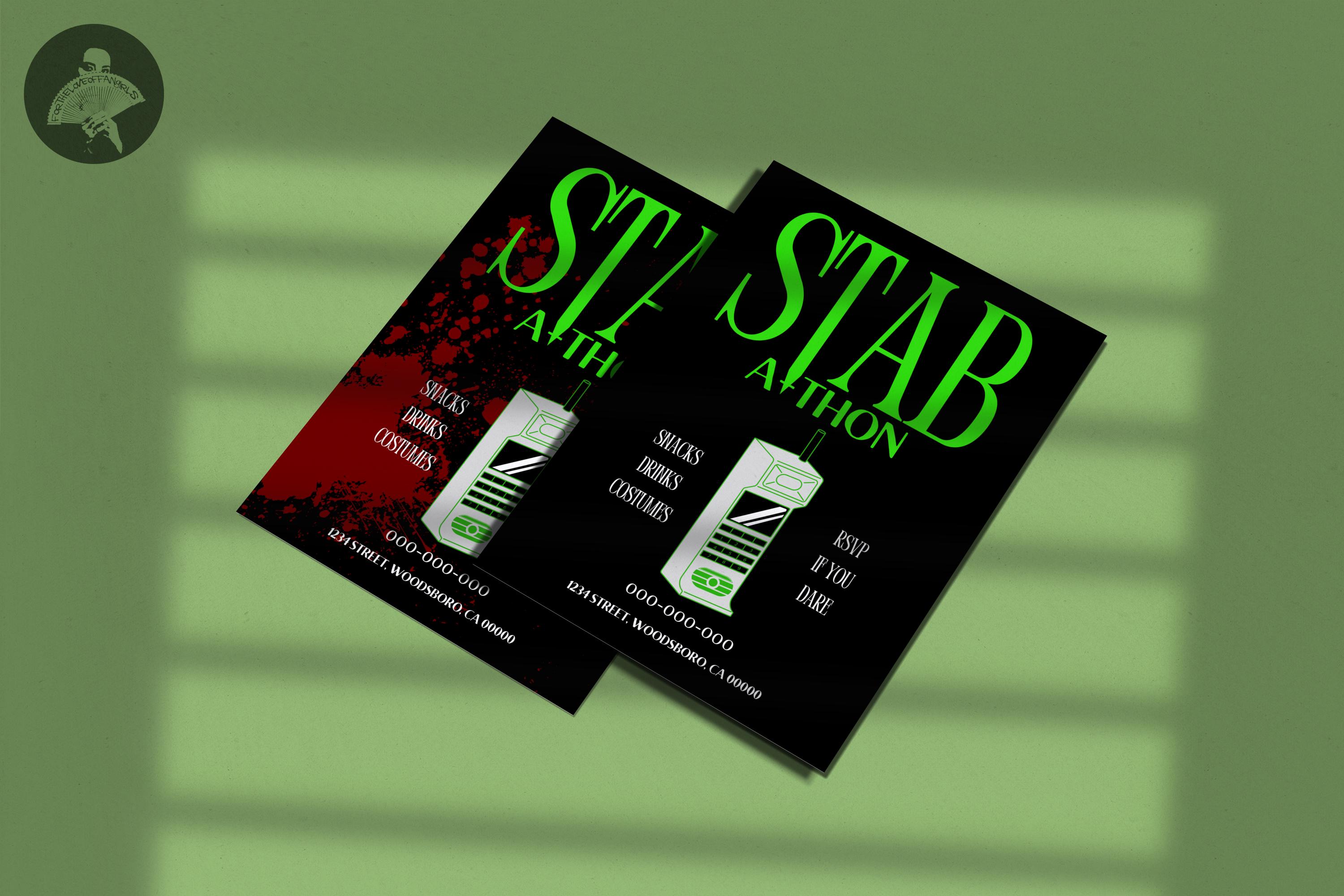 Scream Inspired Stab-a-thon Ghostface Halloween Party Invitation Canva ...