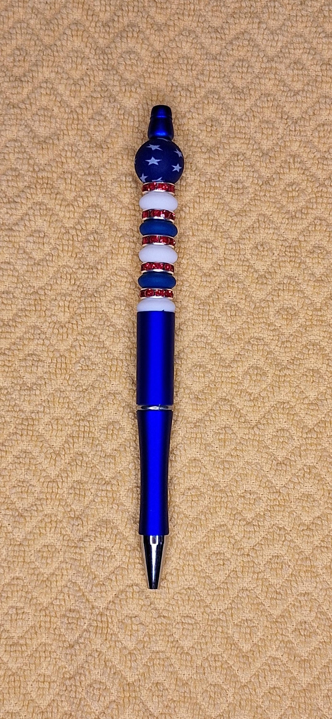 Red, White and Blue (blue Color Pen Base) Beadable Pen - Etsy