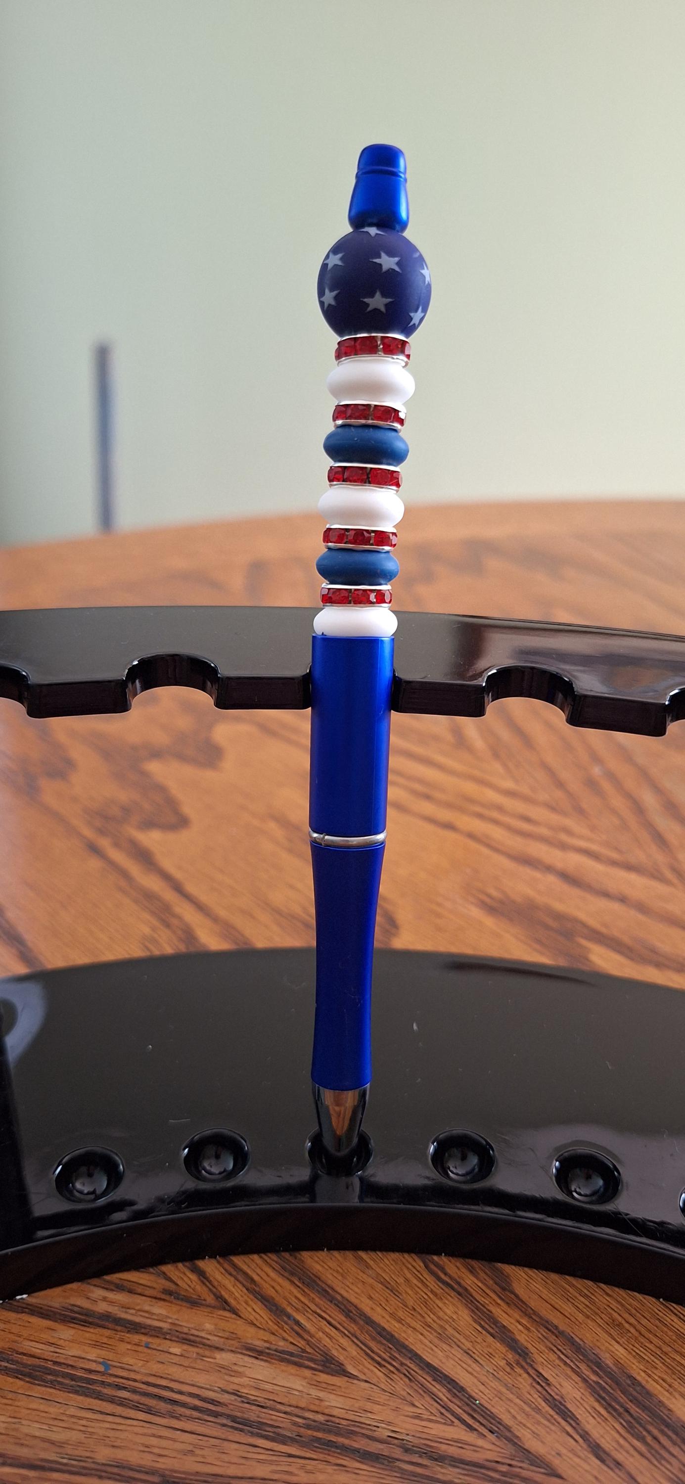 Red, White and Blue (blue Color Pen Base) Beadable Pen - Etsy