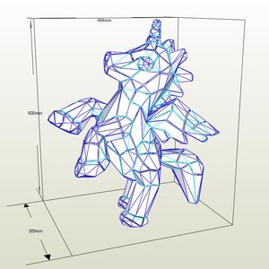 Unicorn Papercraft Template | 3D Low Poly DIY Animal Model PDF ...