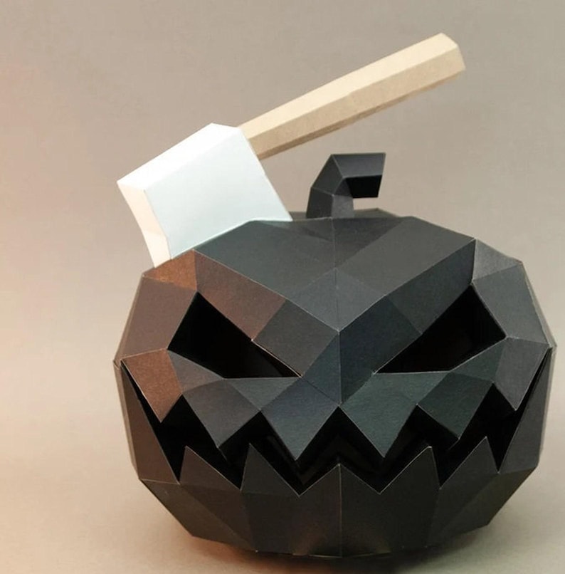 Pumpkin Papercraft Template | 3D DIY Low Poly Model PDF | Easy ...