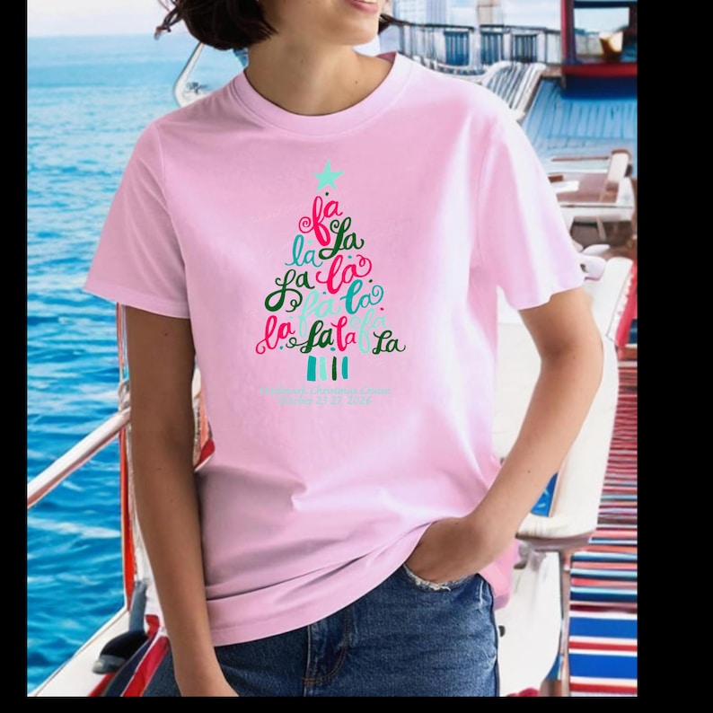 Sixthman Hallmarkthemed 2026 Christmas Cruise Fa La La La Tree Shirt ...