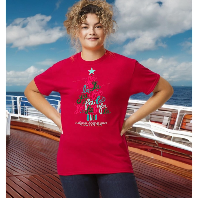 Sixthman Hallmarkthemed 2026 Christmas Cruise Fa La La La Tree Shirt ...