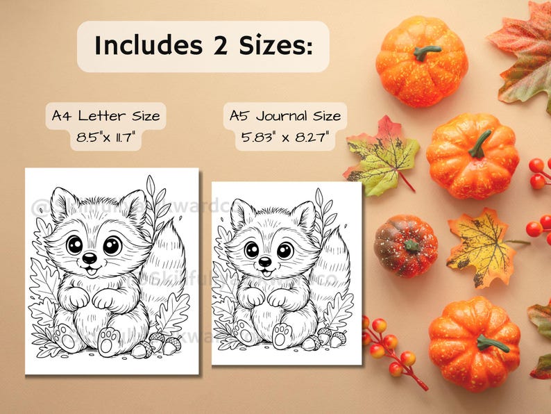 Printable Cute Raccoon Colouring Page Forest Creature Adult & Kids ...