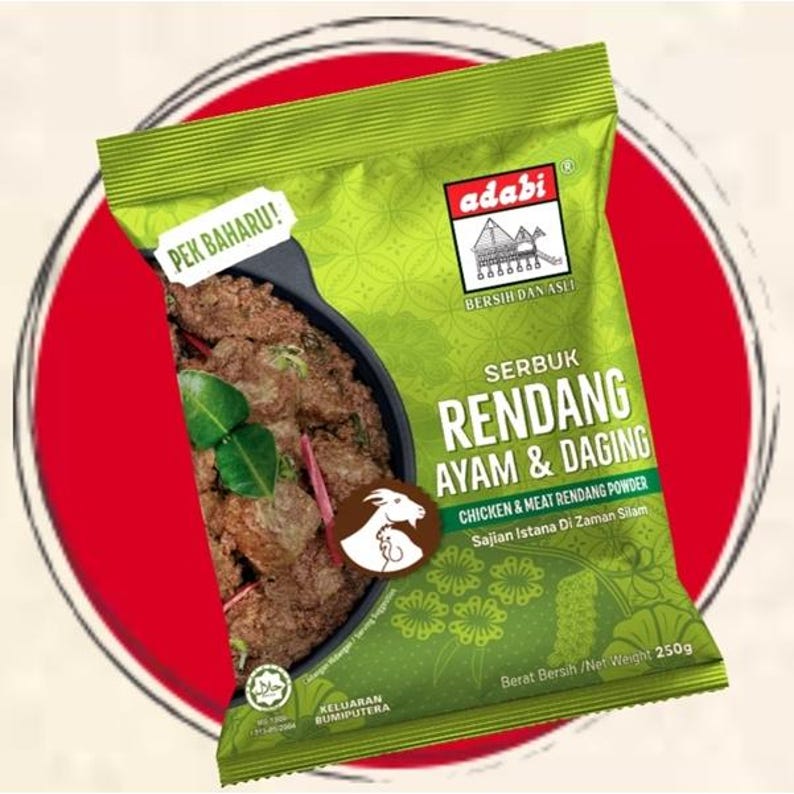 Adabi Chicken & Beef Rendang Powder - Etsy