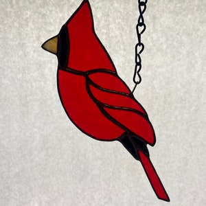 Made to Order Stained Glass Cardinal (VARIED RED GLASS) - Etsy