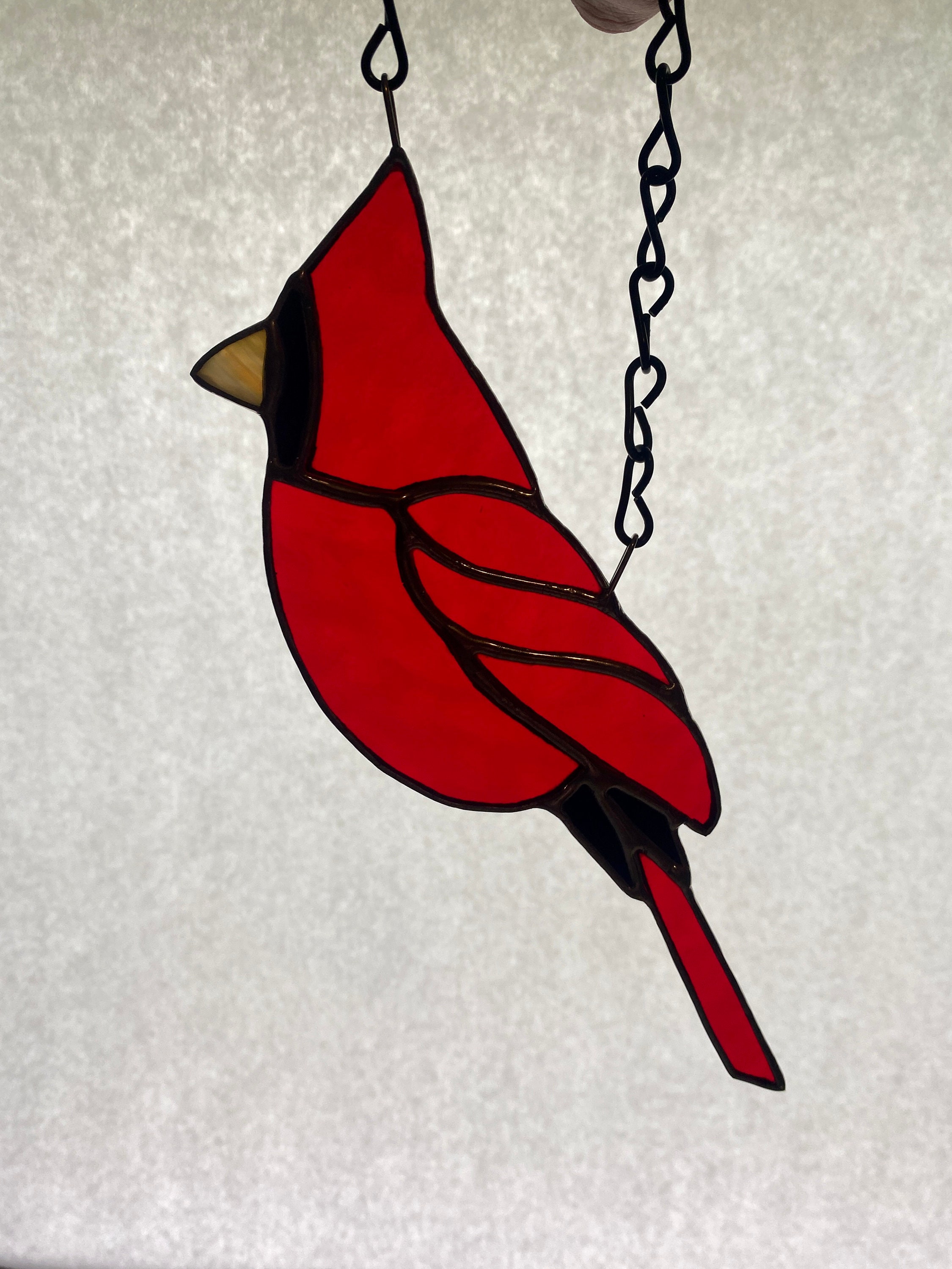 Made to Order Stained Glass Cardinal (VARIED RED GLASS) - Etsy