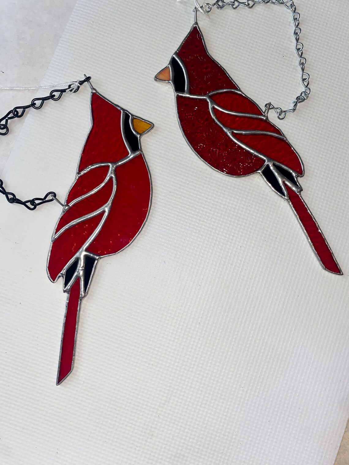 Made to Order Stained Glass Cardinal (VARIED RED GLASS) - Etsy