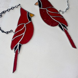 Made to Order Stained Glass Cardinal (VARIED RED GLASS) - Etsy