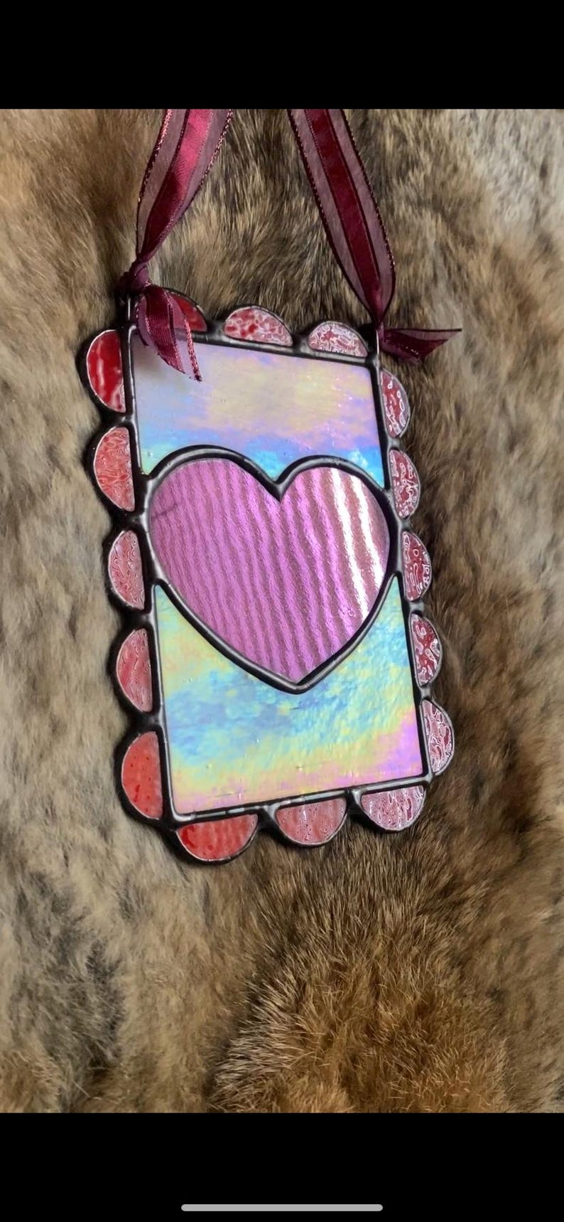 Stained Glass Iridescent Valentine Card - Etsy