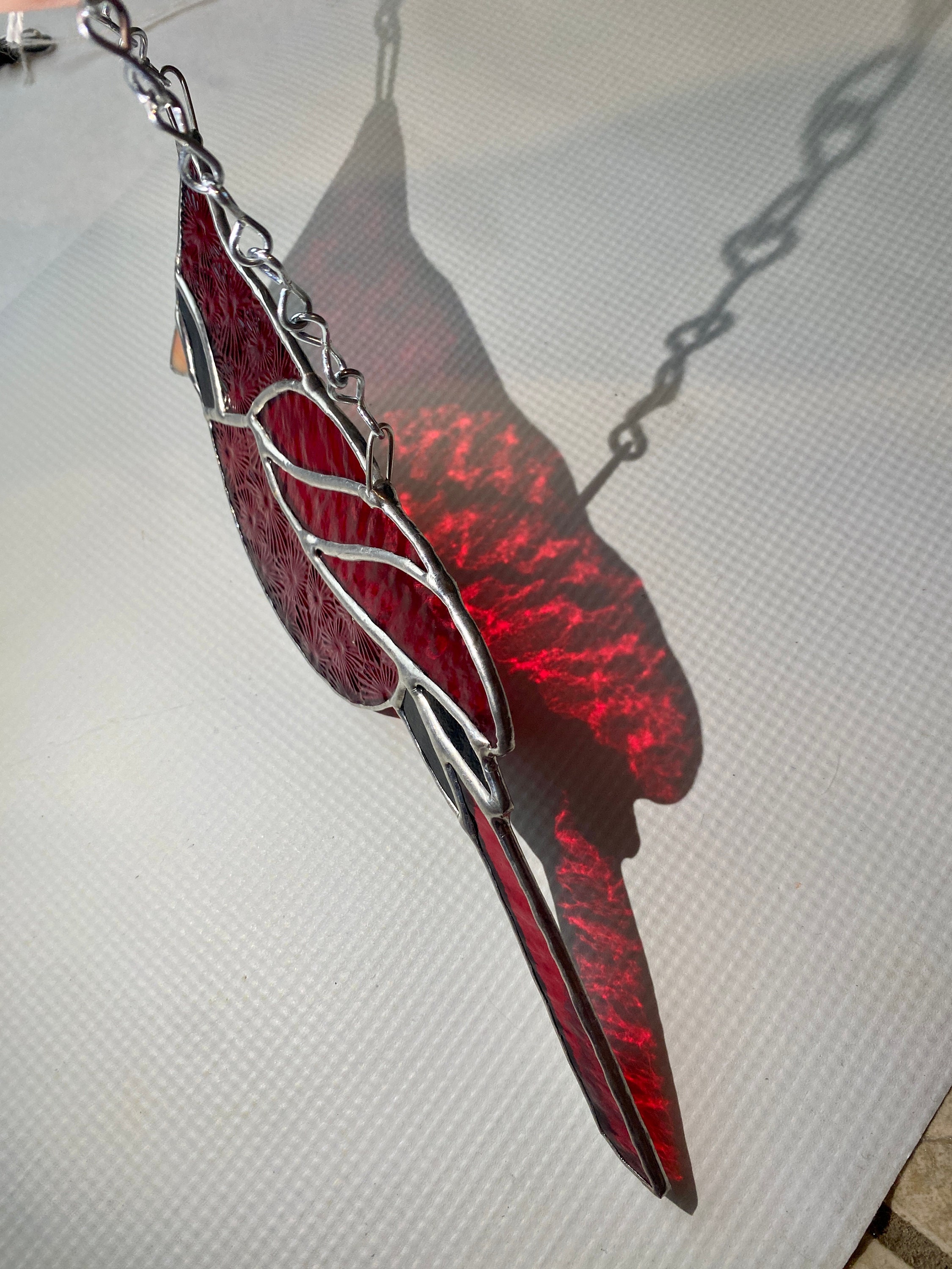 Made to Order Stained Glass Cardinal (VARIED RED GLASS) - Etsy