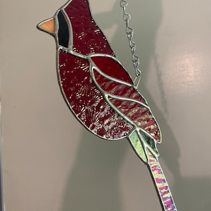 Made to Order Stained Glass Cardinal (VARIED RED GLASS) - Etsy