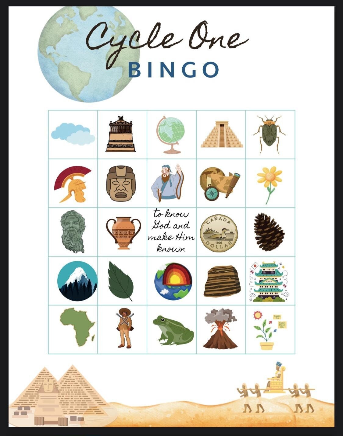 Cycle 1 Bingo Game - Classical Conversations - Digital - Review Game - Etsy