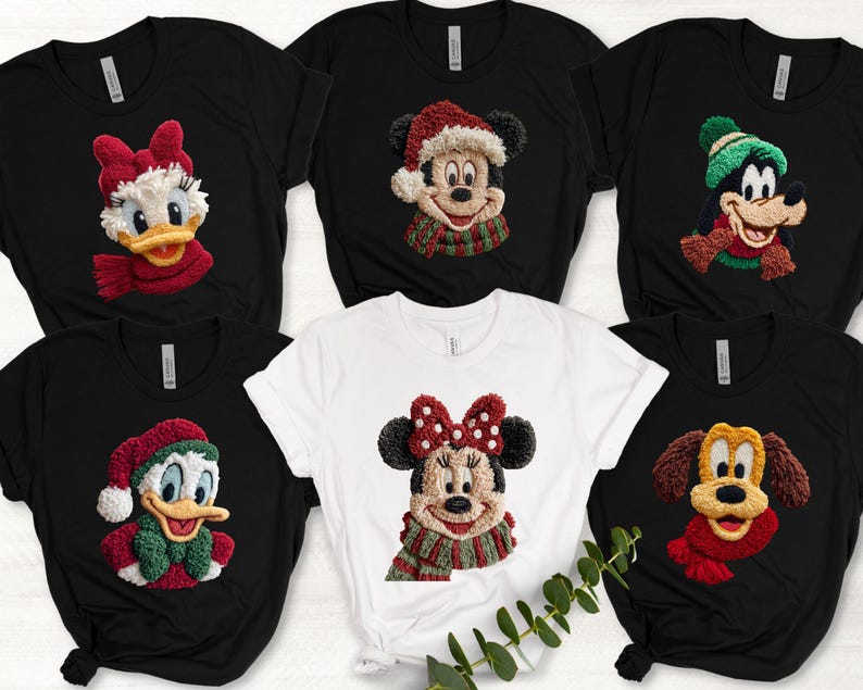 Faux Yarn Crochet Disney Family Christmas Shirt, Disney Christmas Shirt ...