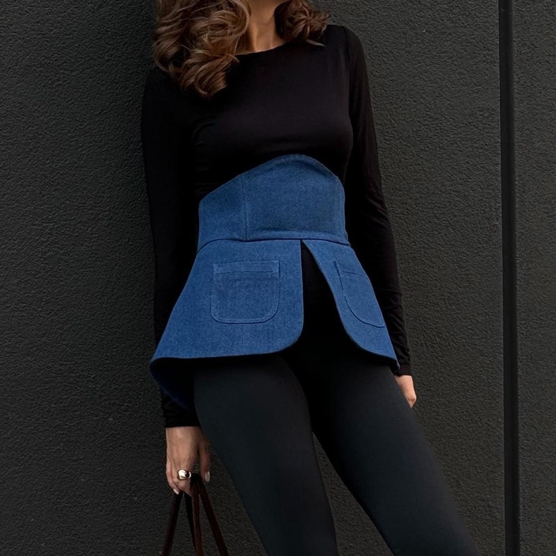 Leather Peplum Belt - Etsy