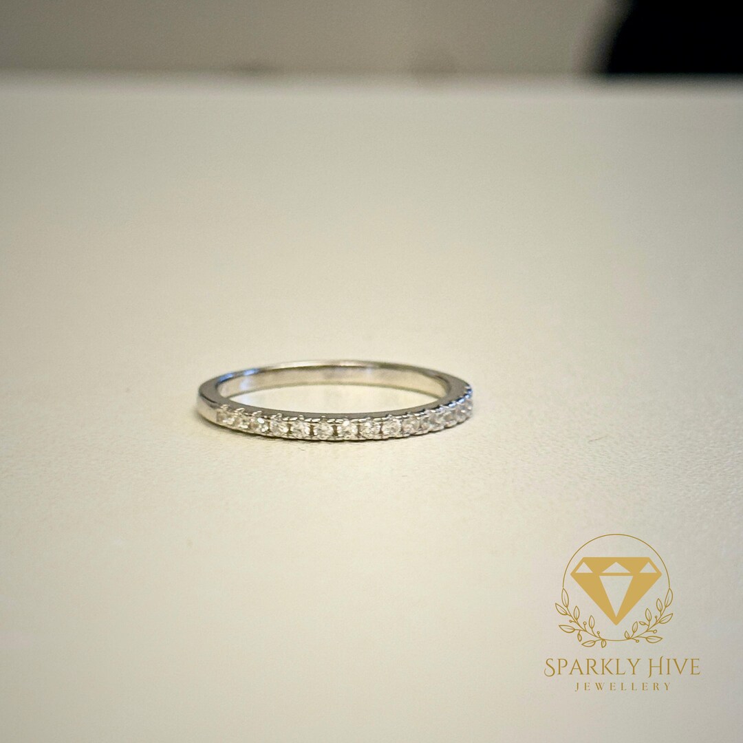 S925 Sterling Silver Half Circle Diamond Ring, Gold Ring for Women ...