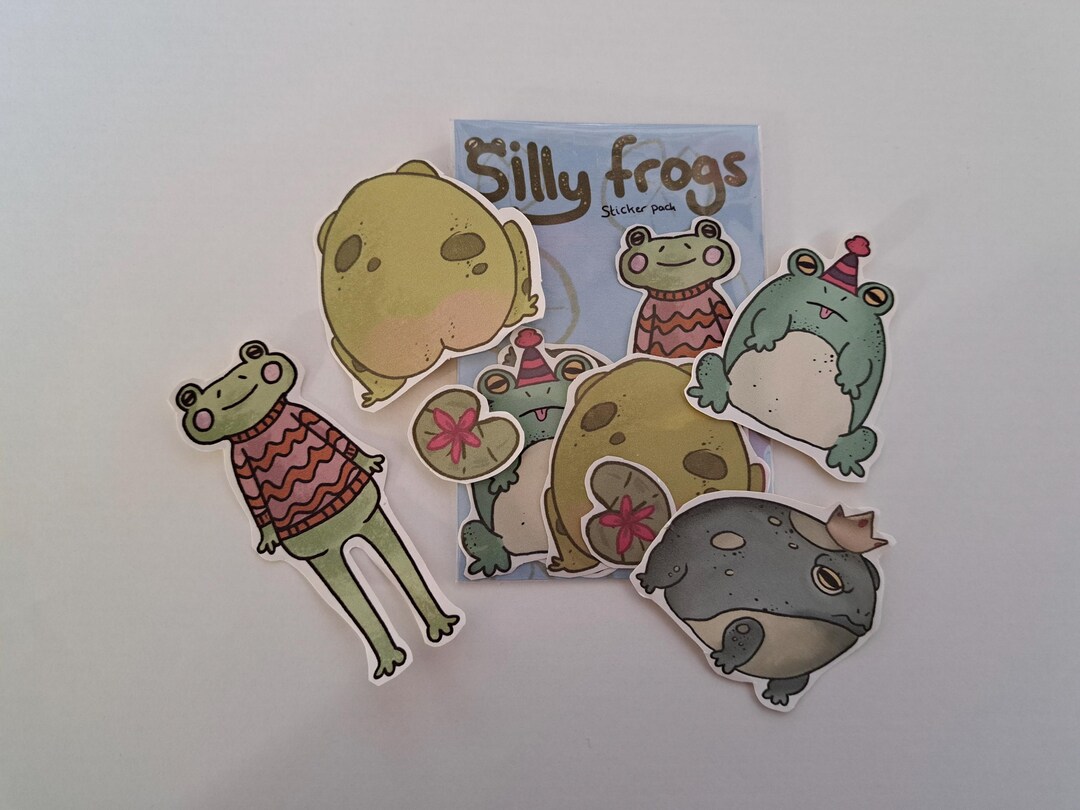 Silly Frogs Sticker Pack - Etsy