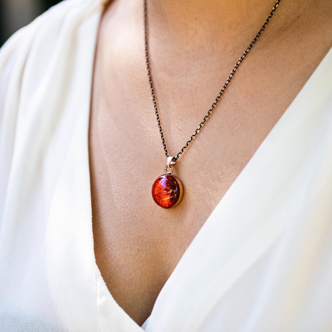 Red Murano Glass Pendant Necklace - Elegant Valentine's Gift - Etsy