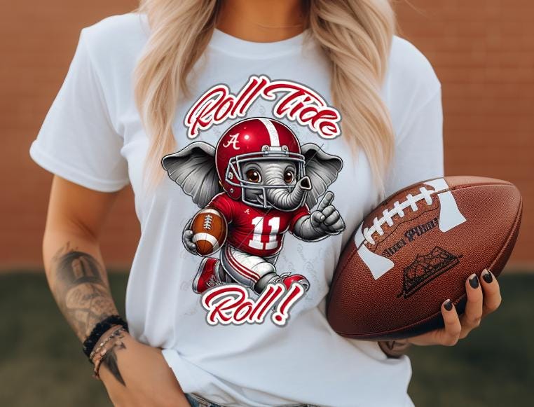 Crimson Roll Tide Bama Printable PNG T-shirt Design for Sublimation ...